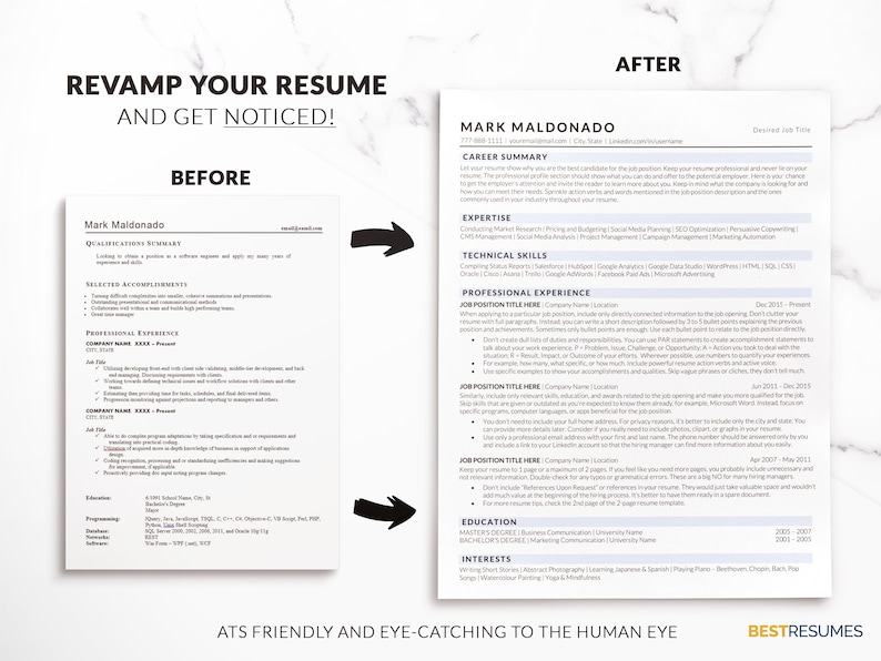 Executive ATS Friendly Resume Template for Word, Google Docs, Mac Pages ...