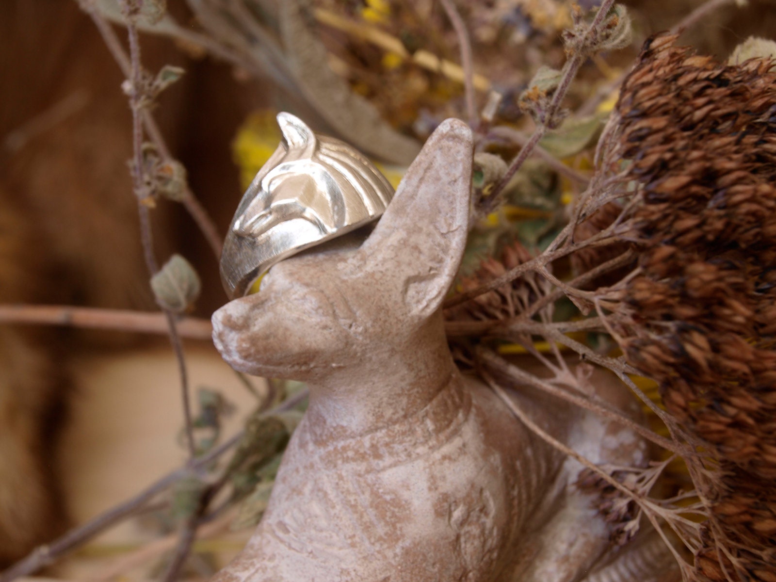 Anubis Neo Art Déco Adjustable Ring Ancient egyptian jackal | Etsy