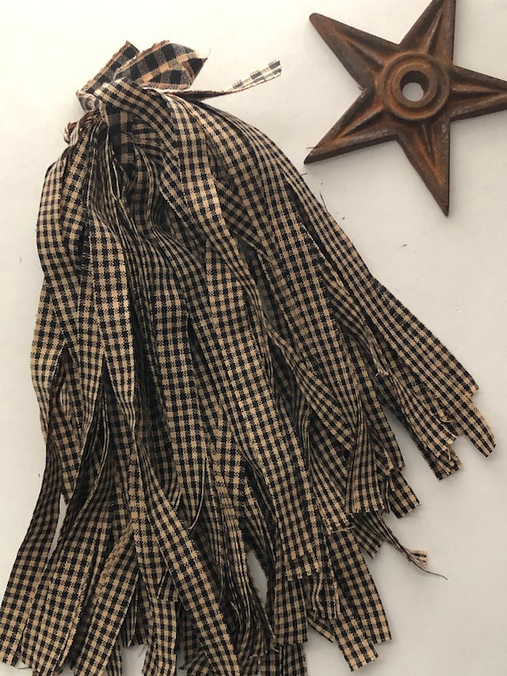 50 Small BLACK Check Homespun Strips 1/2 X 18 or | Etsy