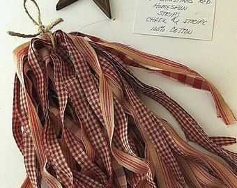 50 Small RED Check Homespun Strips 1/2 X 18 or | Etsy