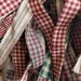 100 CRANBERRY GREEN CREAM Check and Plaid Homespun Strips 1 X 18 100% ...