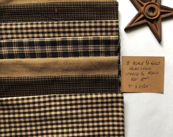 8 RED and GOLD Check and Plaid 100% Cotton Homespun Fat 8th Scraps - Etsy