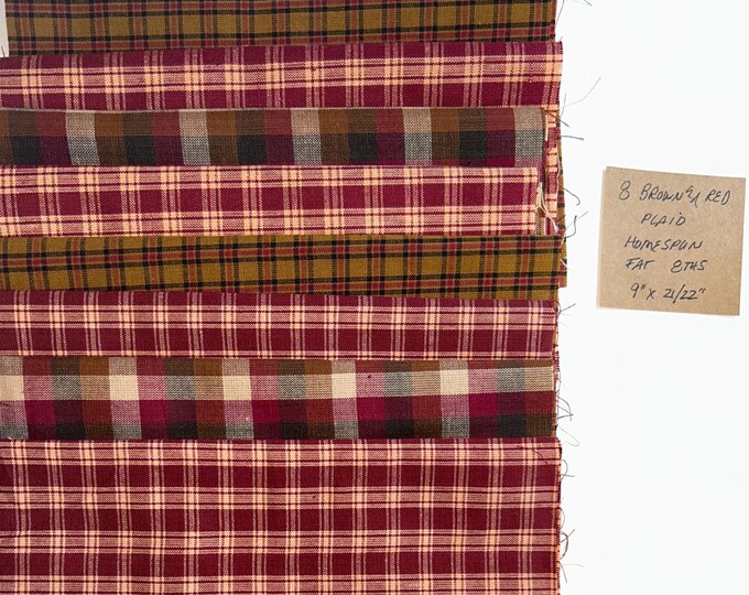 8 GOLD BLACK Plaid Check Star 100% Cotton Homespun Fat 8th Scraps - Etsy