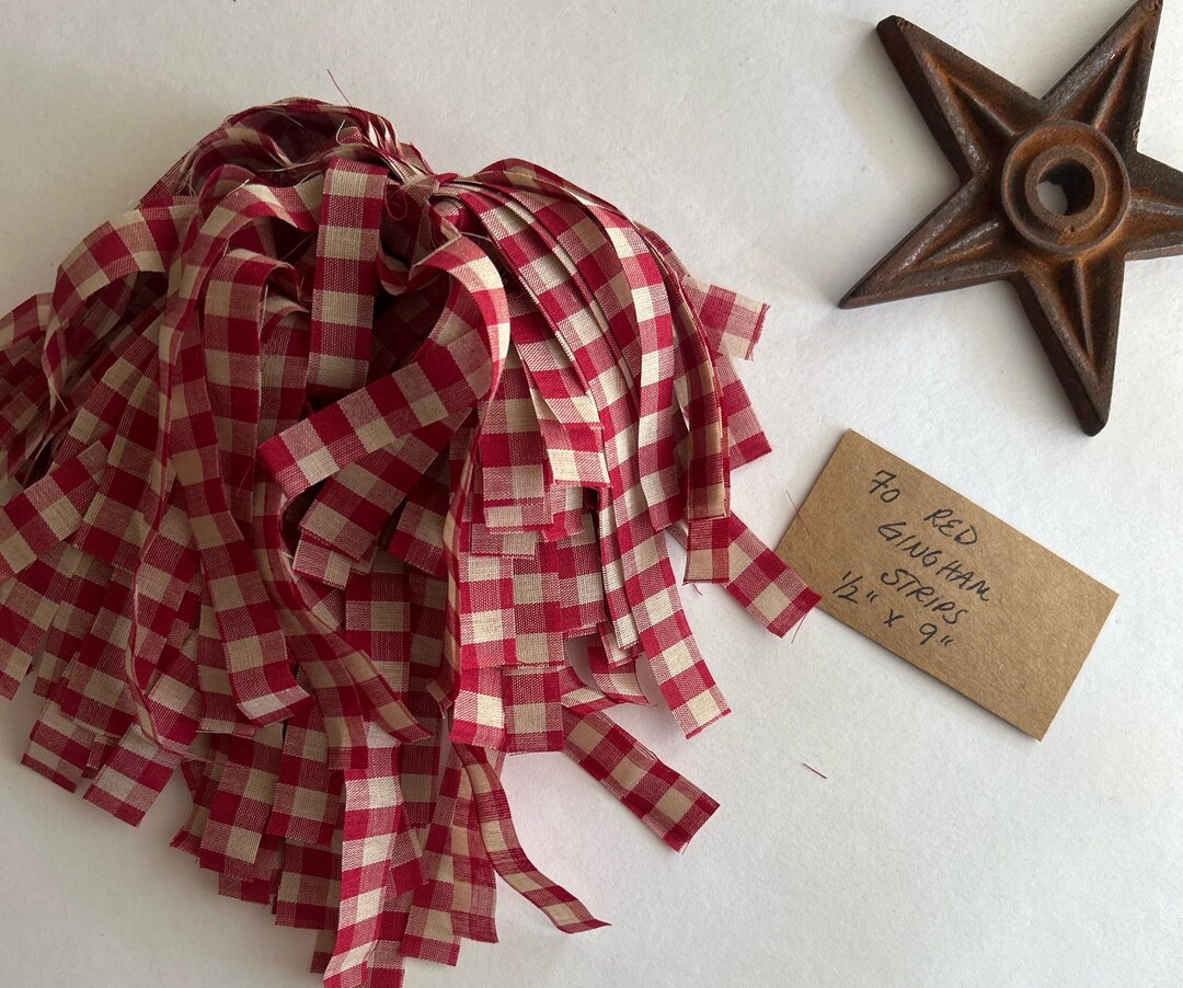 70 RED GINGHAM Check Strips 1/2 X 9 Strips - Etsy
