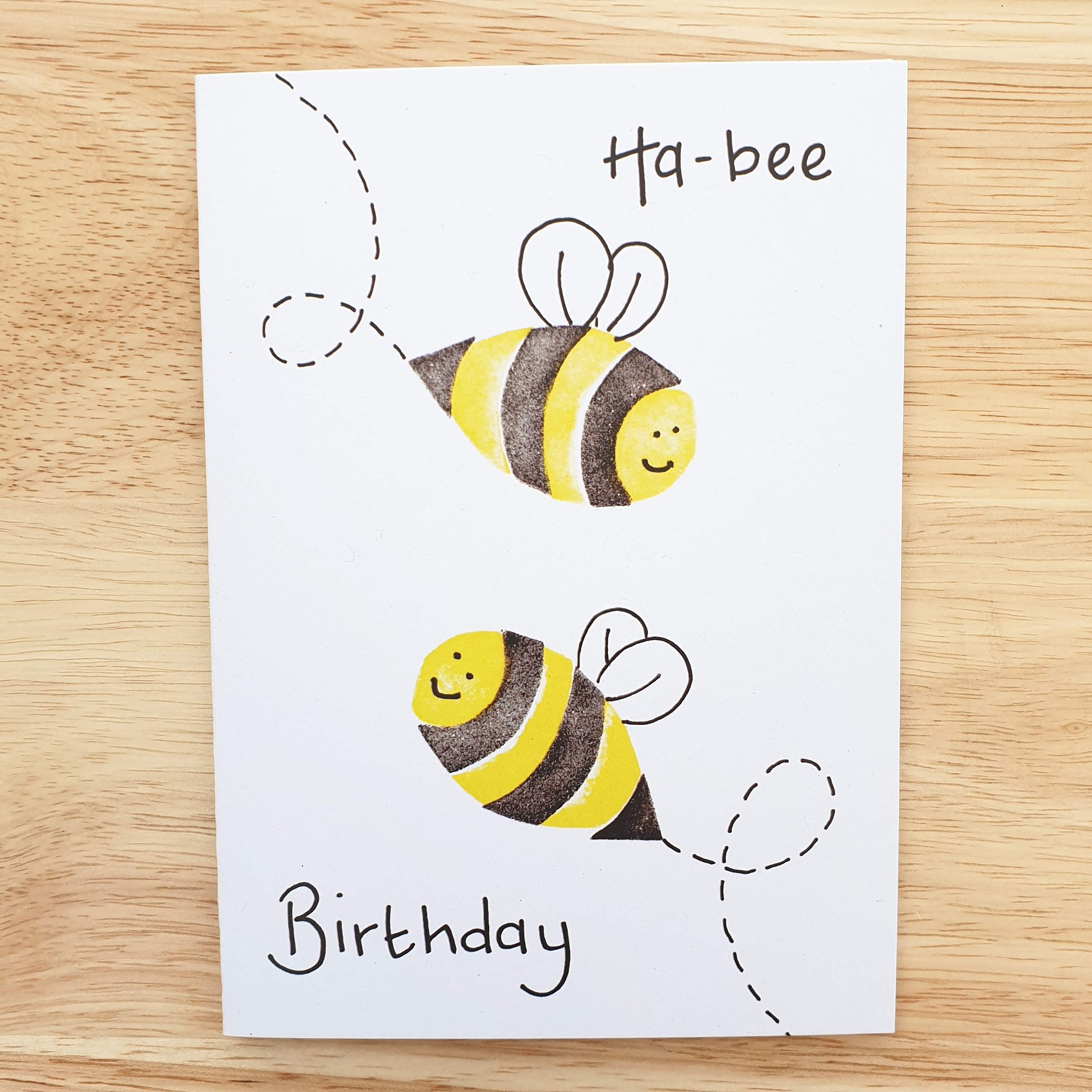 Bee Footprint Birthday Card at James Pappas blog