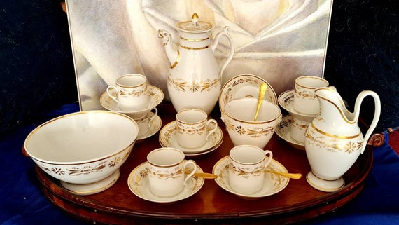 Antique Empire French Old Paris Porcelain Tea Service Hand - Etsy