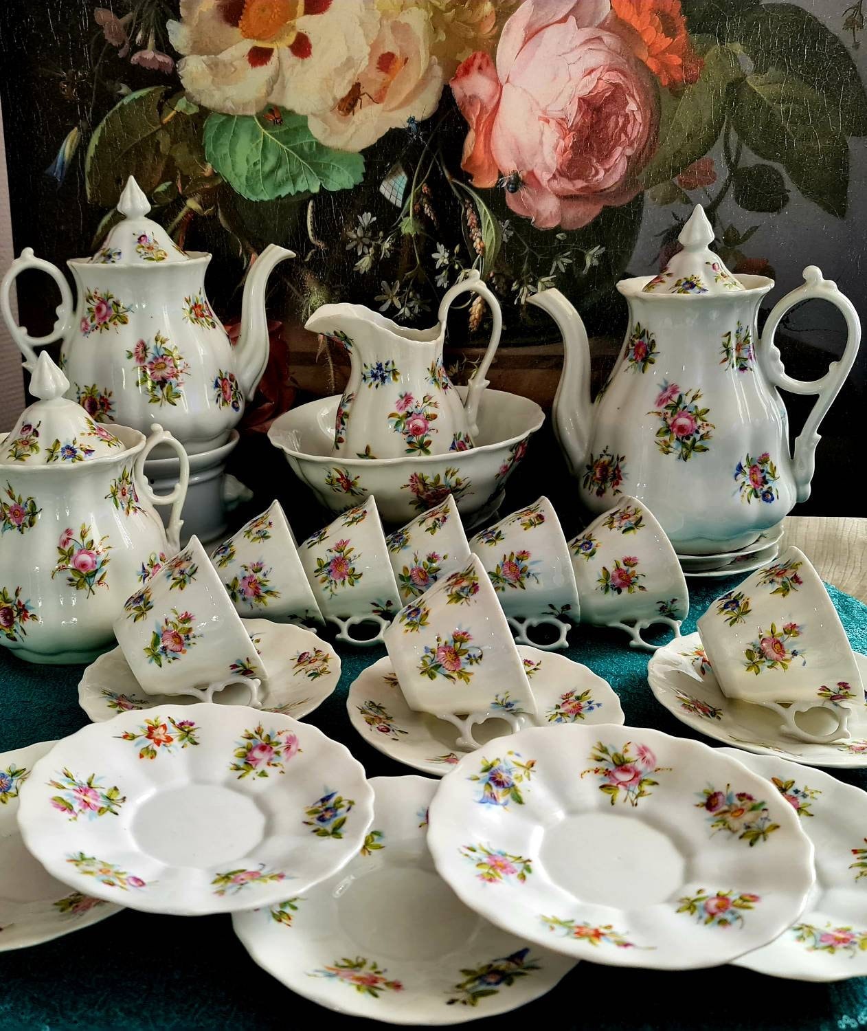 Antique Old Paris Hand Painted Tea Service With Flowers, Wedding Gift ...