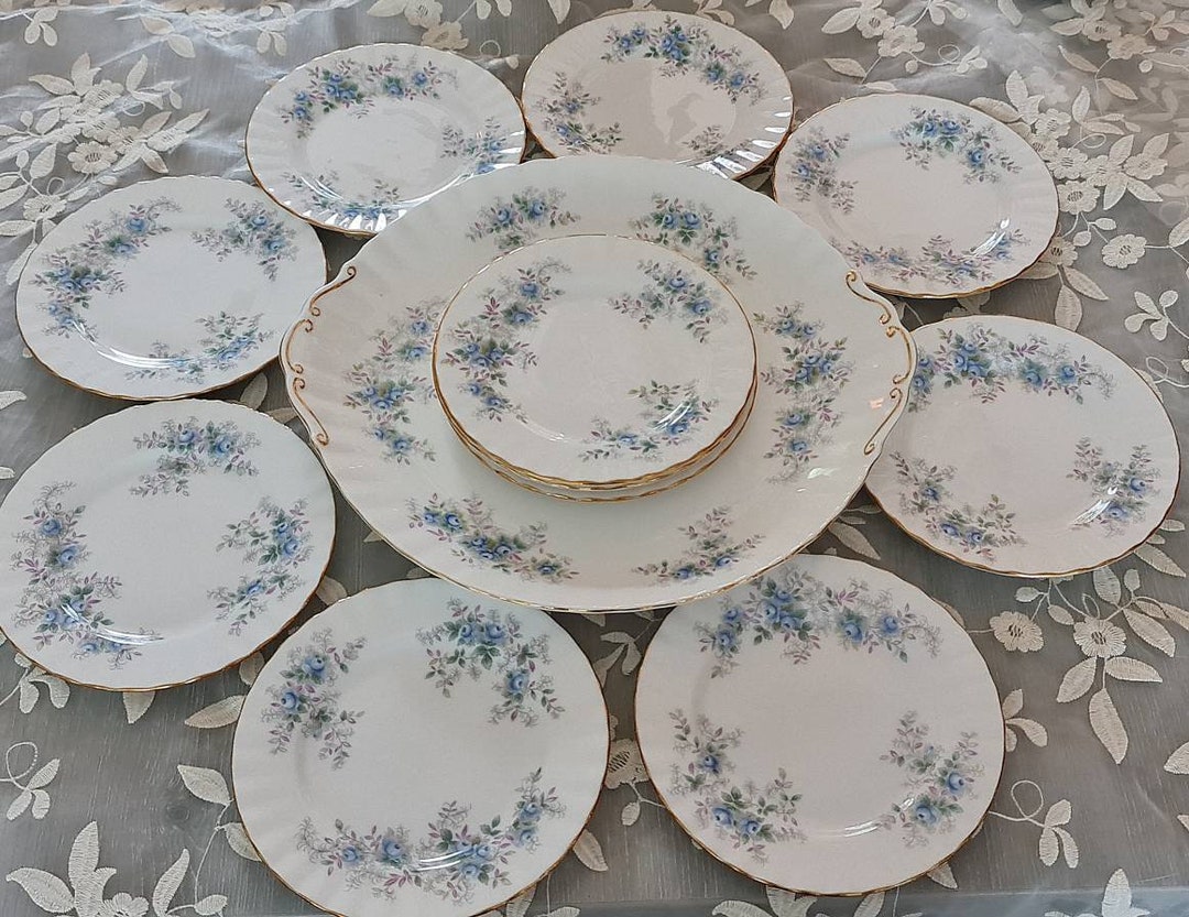 Royal Albert England Bone China Blue Blossom Cake or Pastry Service ...