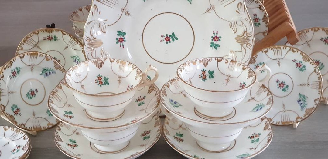 Hand Painted Victorian Tea Service Made in England, Bone China, Flowers ...