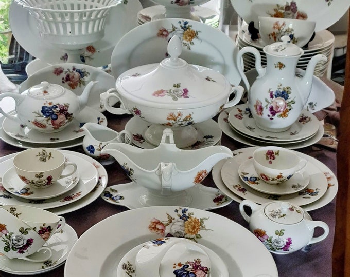 Antique Rosenthal Empire Floral Dinner Service, Wedding Gift ...