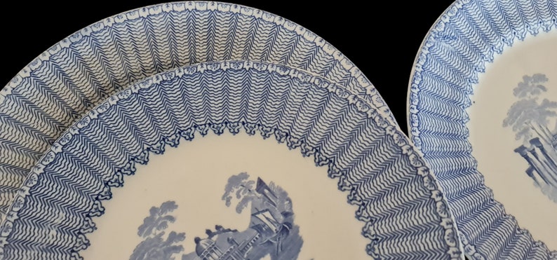 Antique English Soho Cobridge Solian Ware Dinner Service in Blue ...