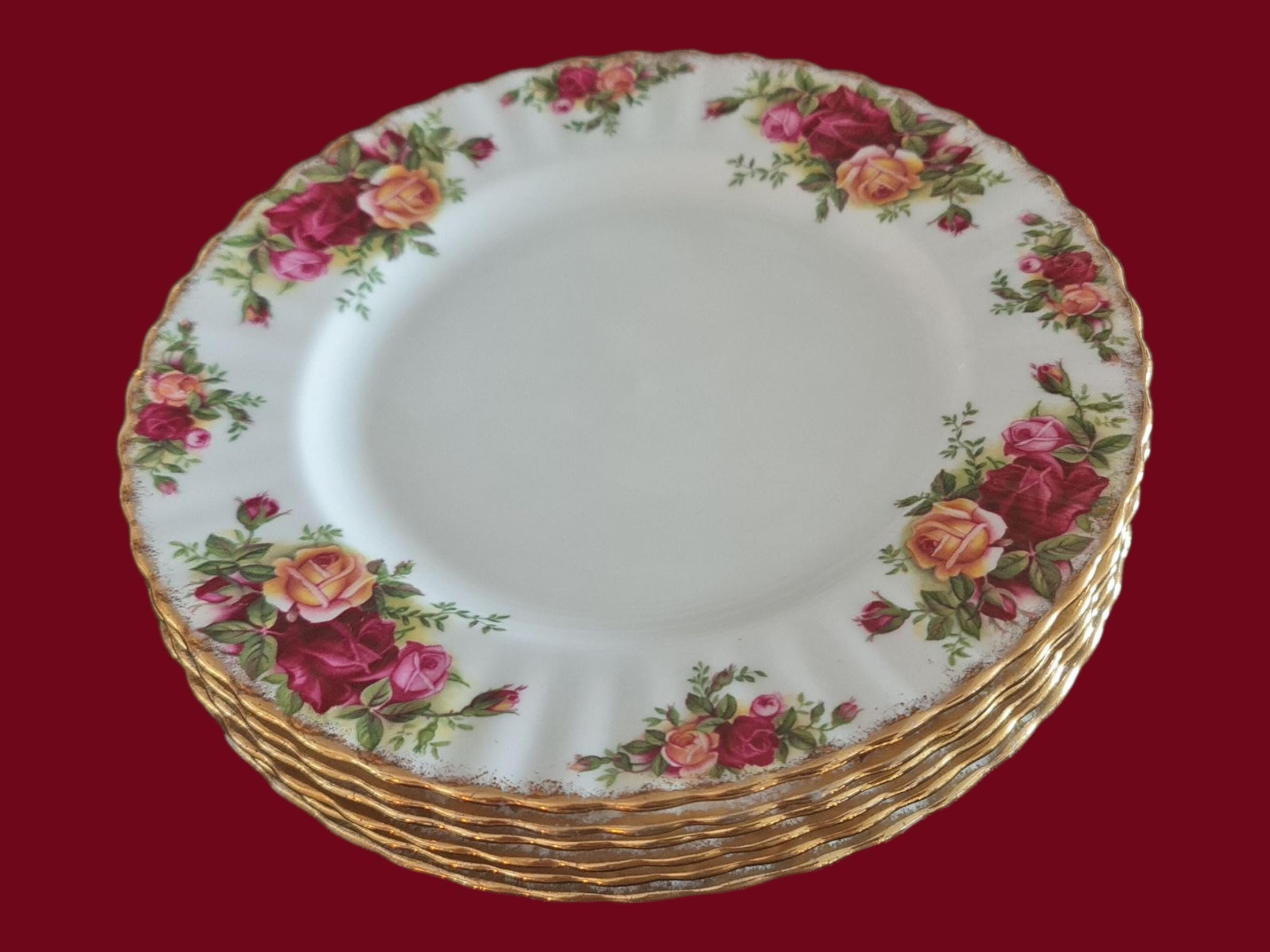 Royal Albert Old Country Roses Dinner Set for Six, Vintage Bone China ...