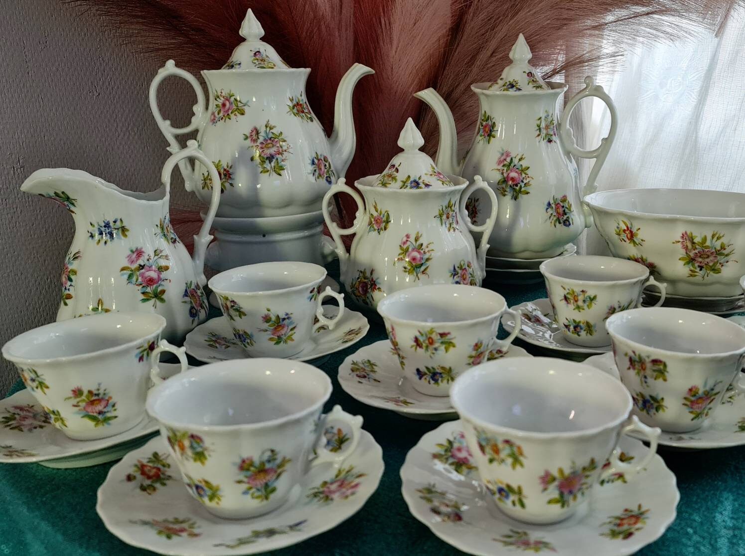 Antique Old Paris Hand Painted Tea Service With Flowers, Wedding Gift ...