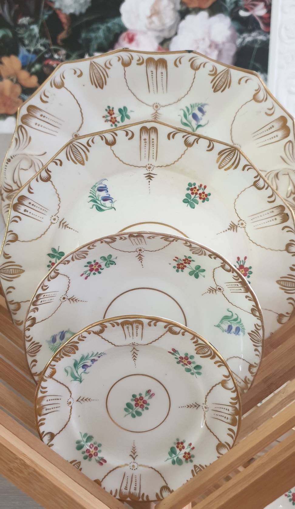 Hand painted victorian tea service made in England bone | Etsy