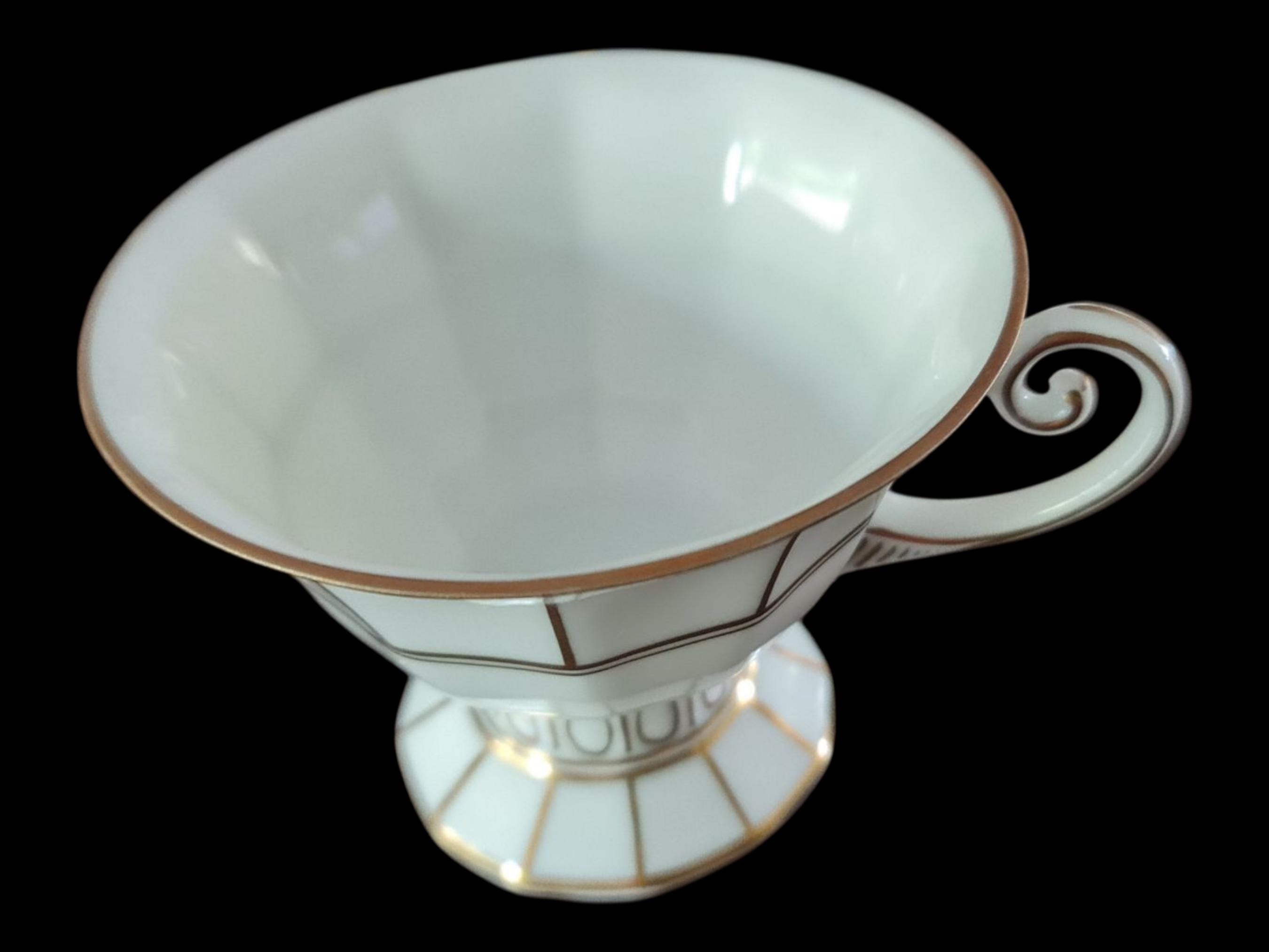 Set of 6 Neoclassical Footed Tea Cup and Saucers, Wedding Gift ...