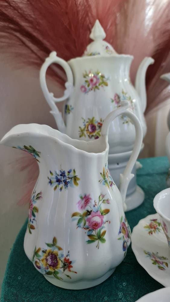 Antique Old Paris Hand Painted Tea Service With Flowers, Wedding Gift ...
