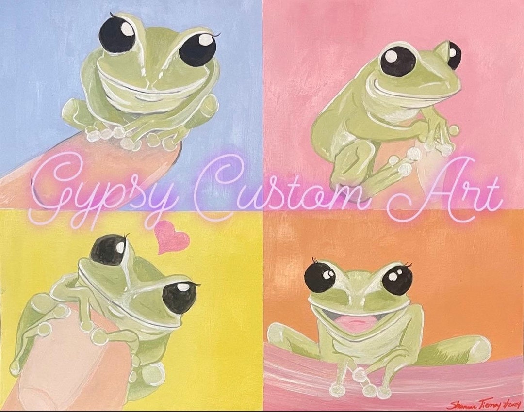 Happy Tree Frog Painting, Print, 8.5x11 - Etsy