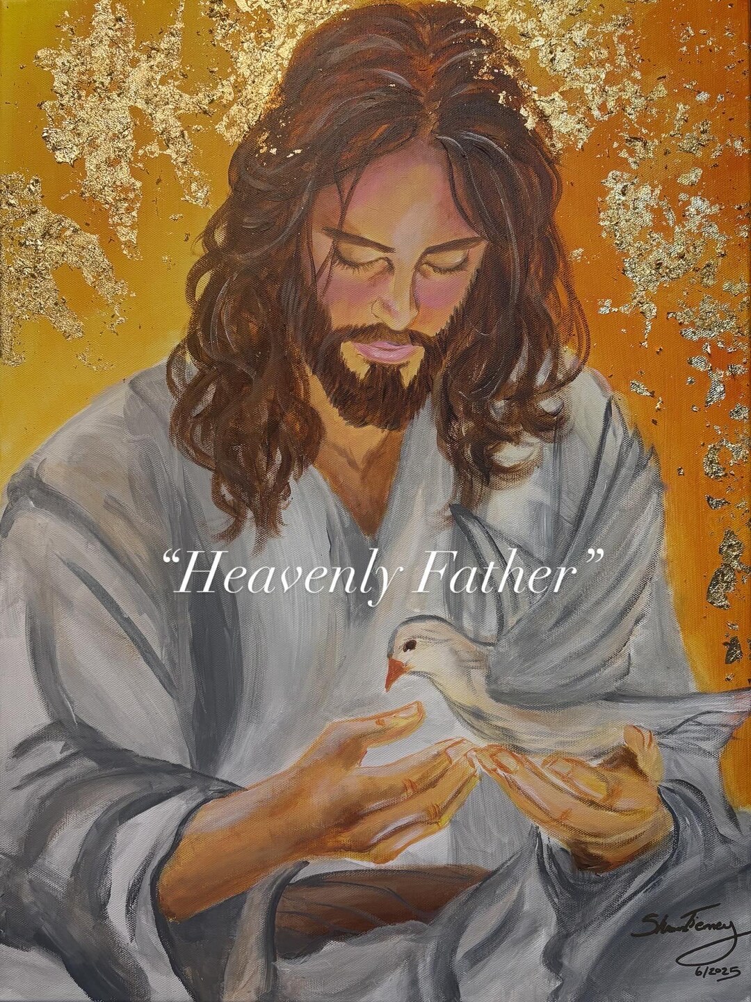 Heavenly Father, Jesus, Painting, Gallery-wrapped Canvass, 18x24 - Etsy