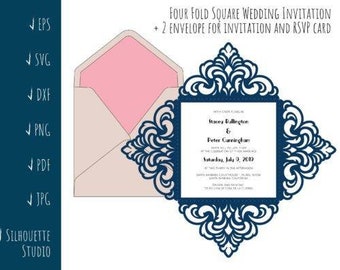 Four Fold Wedding Invitation - Etsy UK