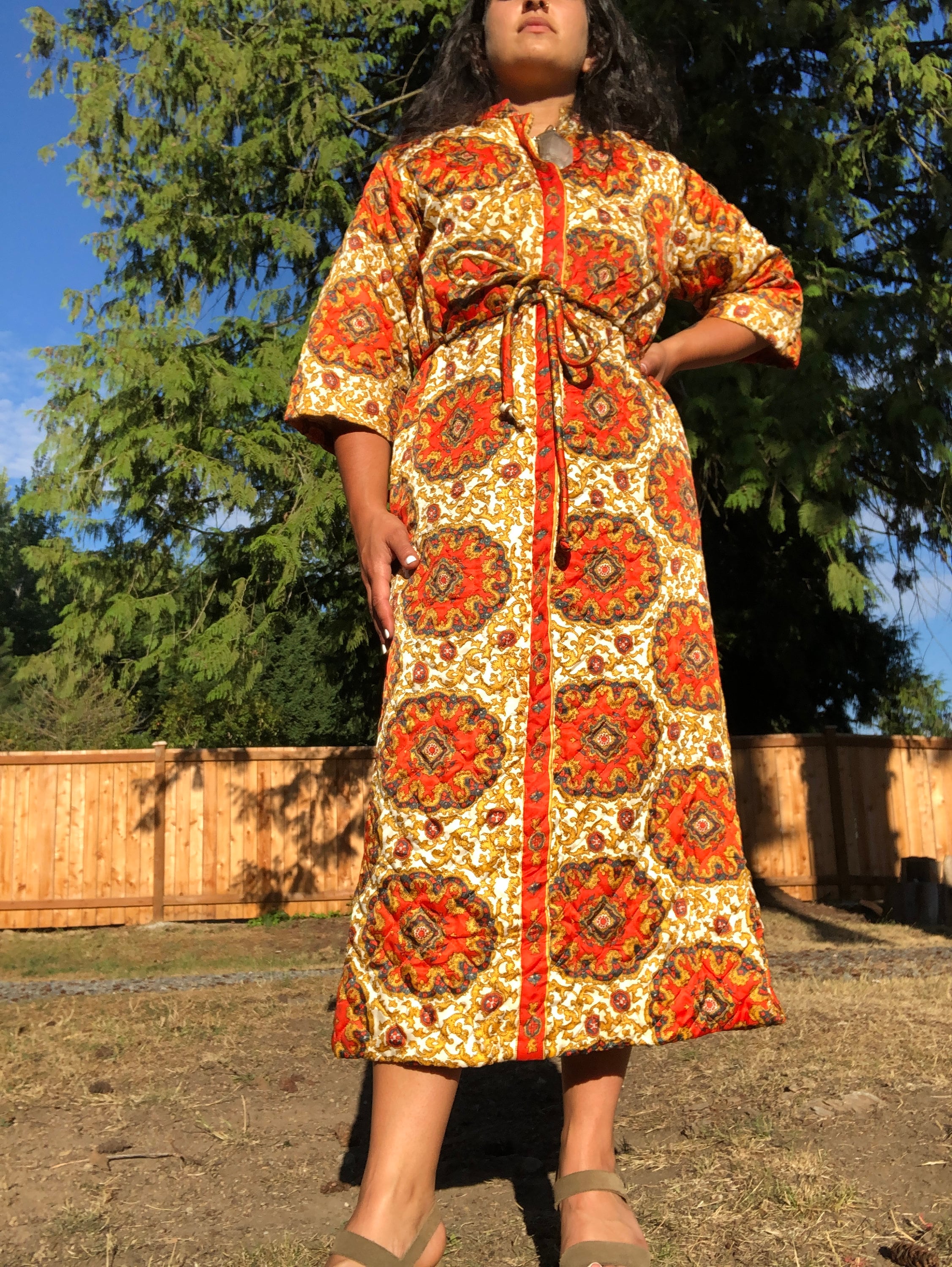 70s Quilted House Coat// Evelyn Pearson Lounging Apparel - Etsy