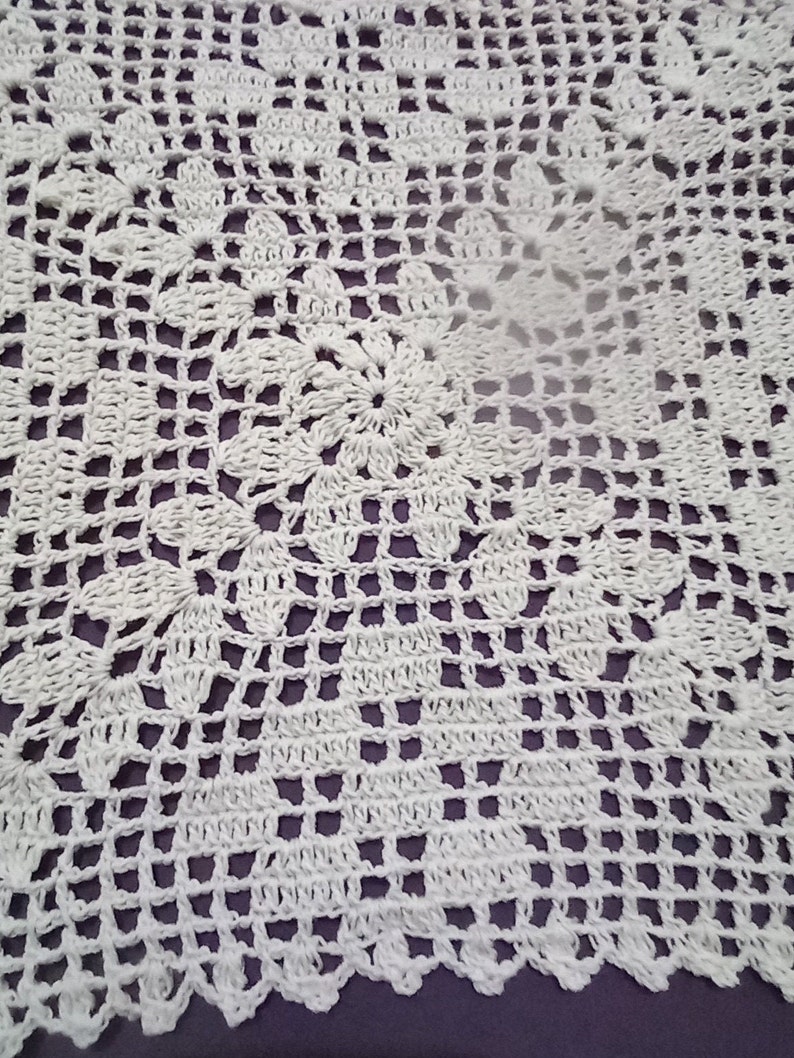 Crochet Square Doily, Lace Doily, Crochet Filet Doily - Etsy