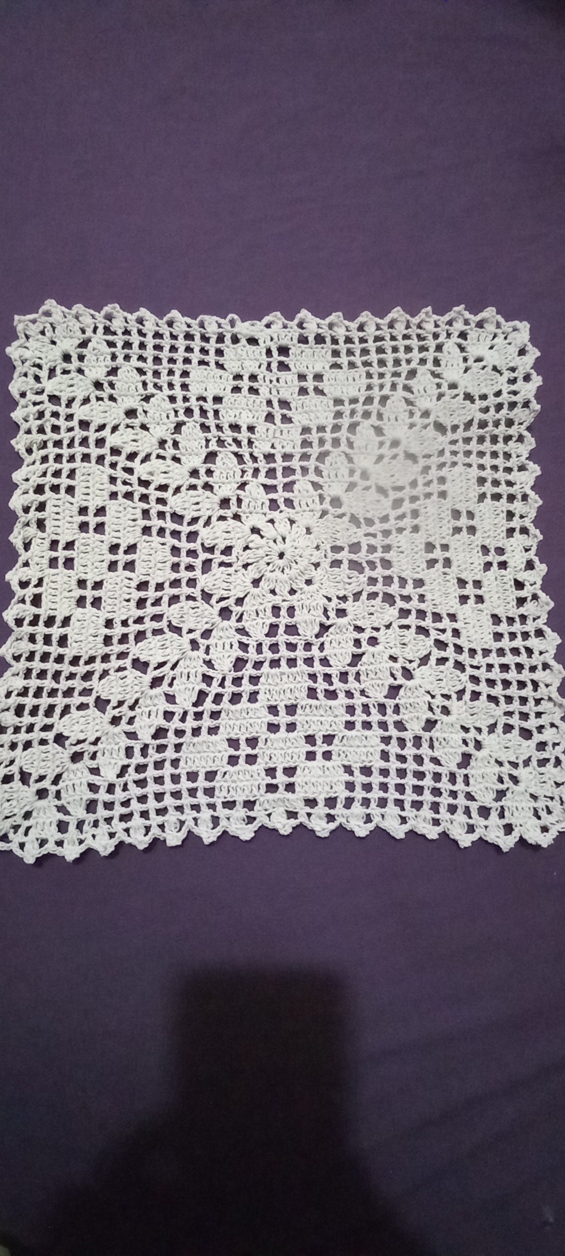 Crochet Square Doily, Lace Doily, Crochet Filet Doily - Etsy
