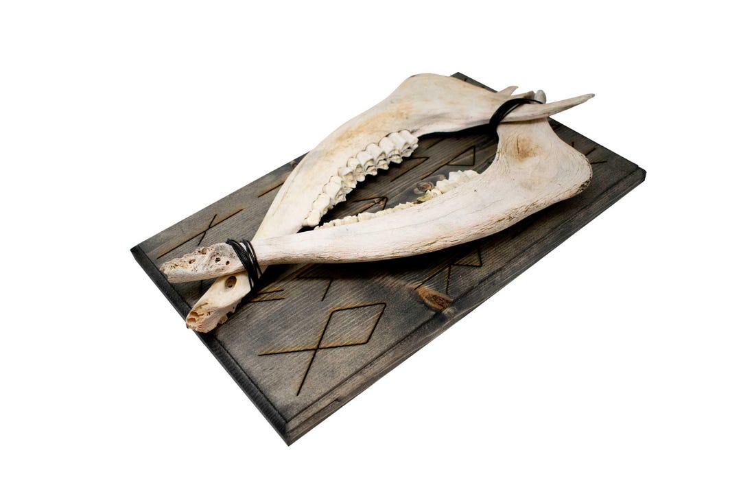 Elder Futhark Rune Double Elk Jawbone Hanger - Etsy