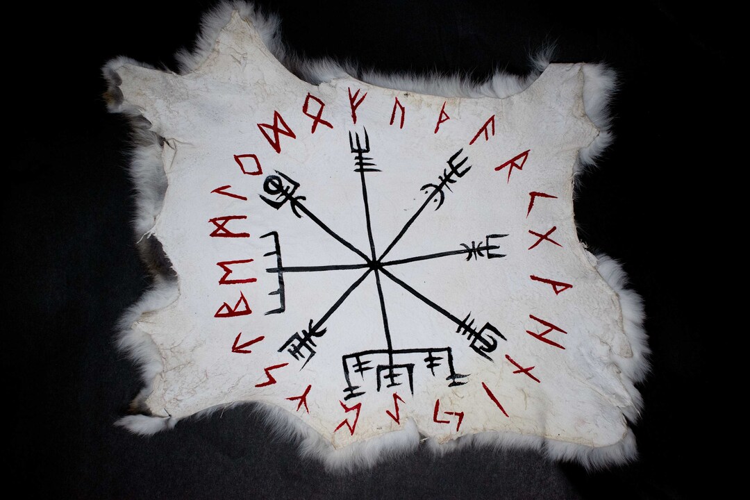 Vegvisir & Runic Circle Rabbit Hide Altar Cloth - Etsy