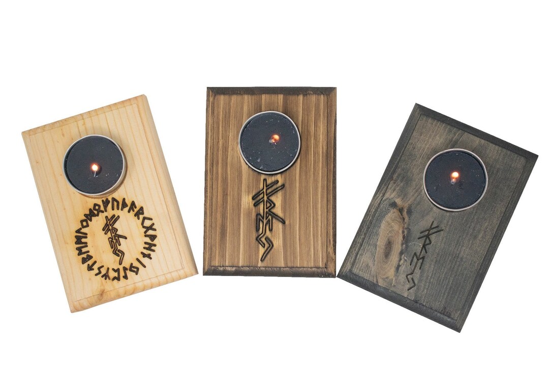Freya Bindrune Tealight Candle Holder - Etsy