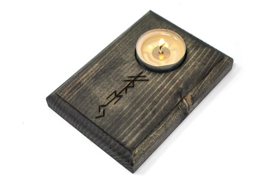 Freya Bindrune Tealight Candle Holder Pagan Candle Holder | Etsy