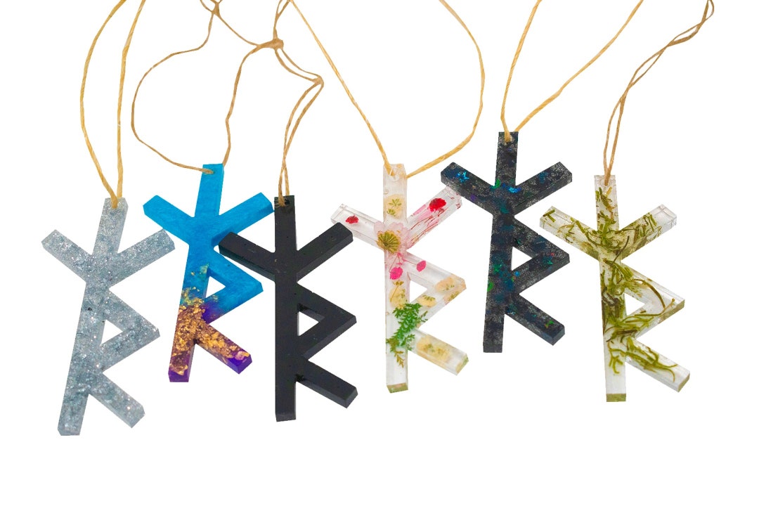 Safe Travels Bindrune Talisman Rear View Mirror Hanger, Keychain or ...