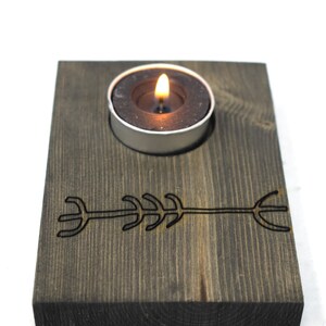 Protection Stave Tealight Candle Holder Odin Witch Pagan - Etsy