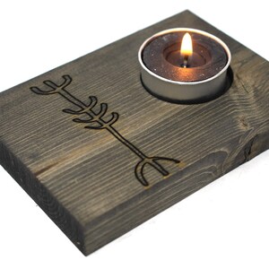 Protection Stave Tealight Candle Holder Odin Witch Pagan - Etsy