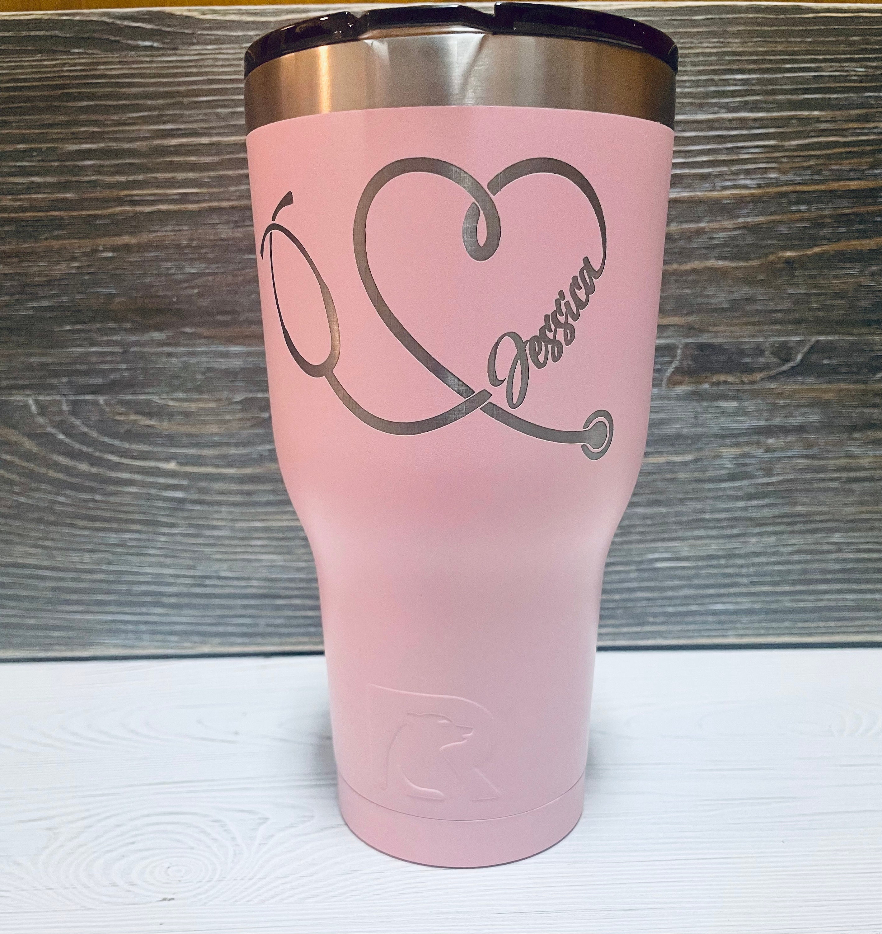 Laser Engraved Custom RTIC Tumbler PINK - Etsy