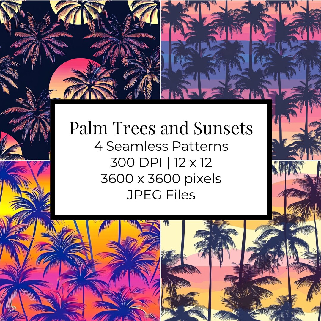 Preppy Tropical Palm Tree Seamless Pattern | Summer Palm Tree Pattern ...