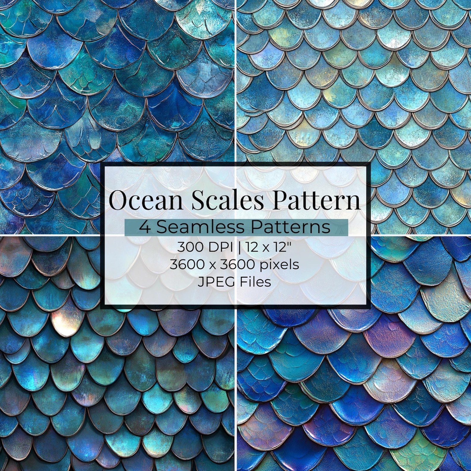 Fish Scale Seamless Pattern Background | Digital Download | Printable ...