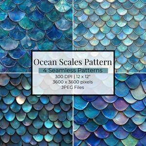 Fish Scale Seamless Pattern Background | Digital Download | Printable ...