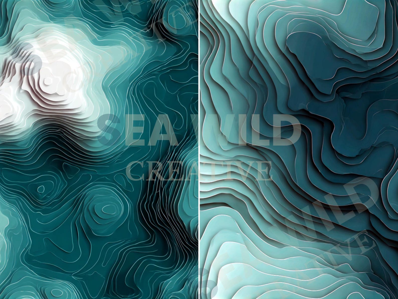 Topography Seamless Pattern, Gradient Map Digital Paper (12x12 Inches ...