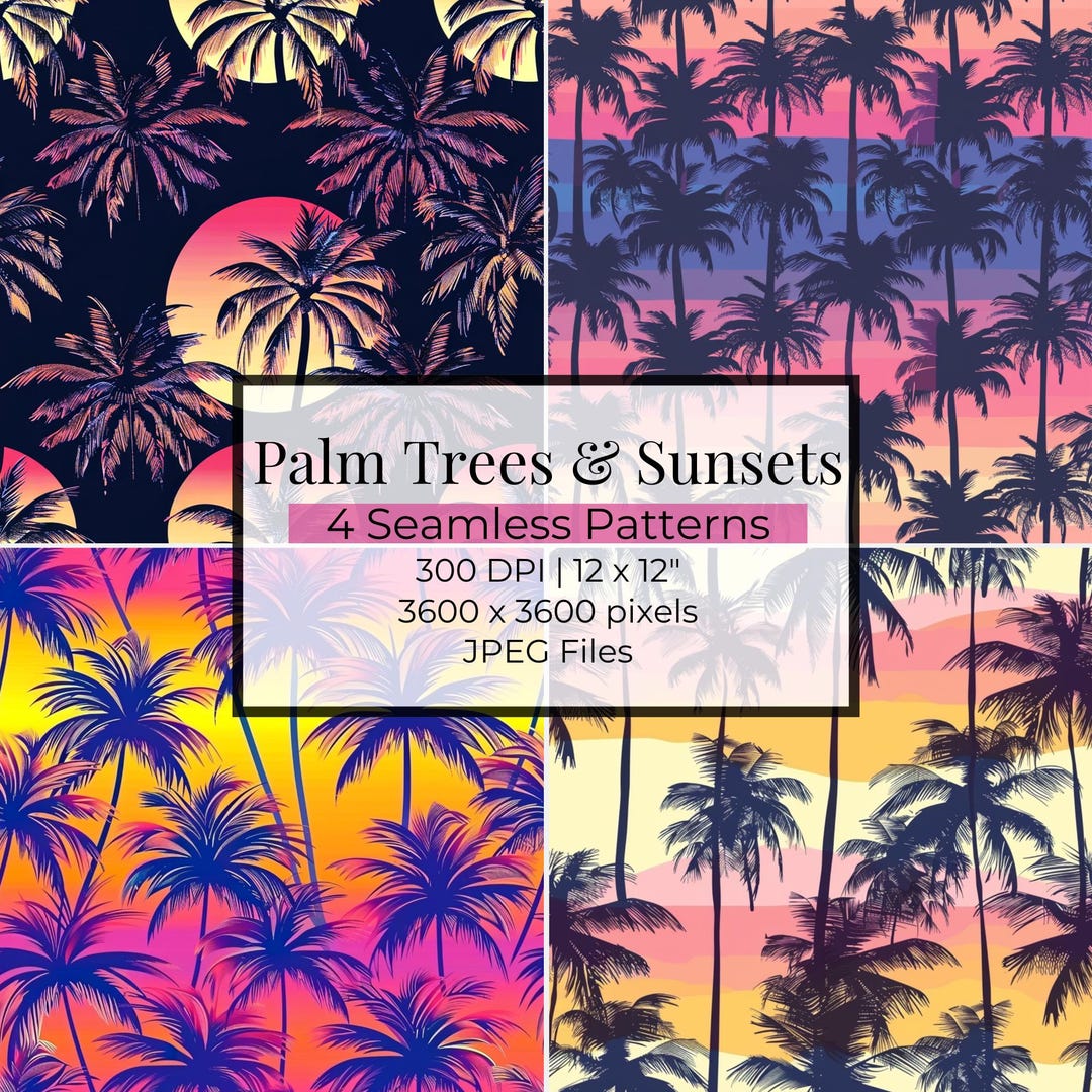 Preppy Tropical Palm Tree Seamless Pattern | Summer Palm Tree Pattern ...