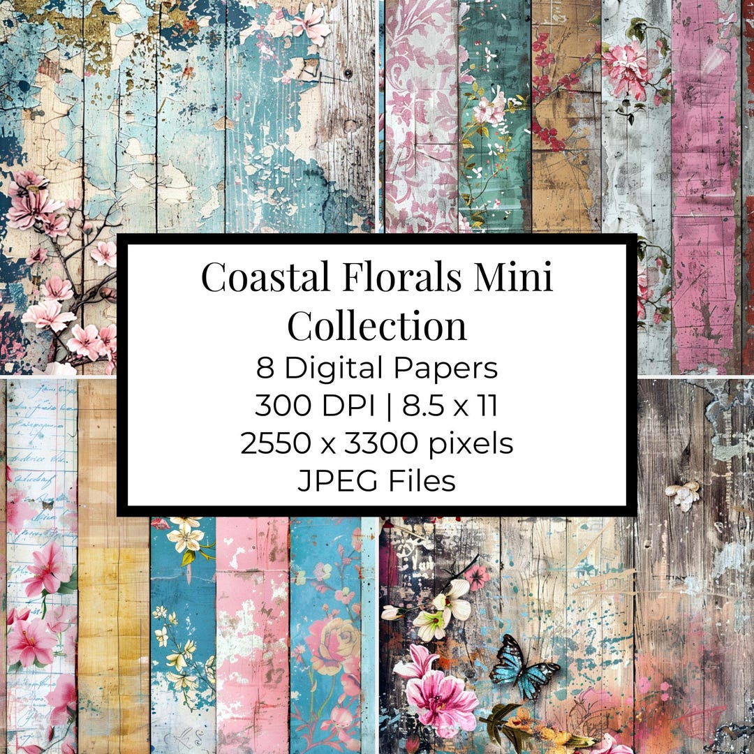 Coastal Junk Journal Paper: Instant Download Sea Scrapbook Digital ...