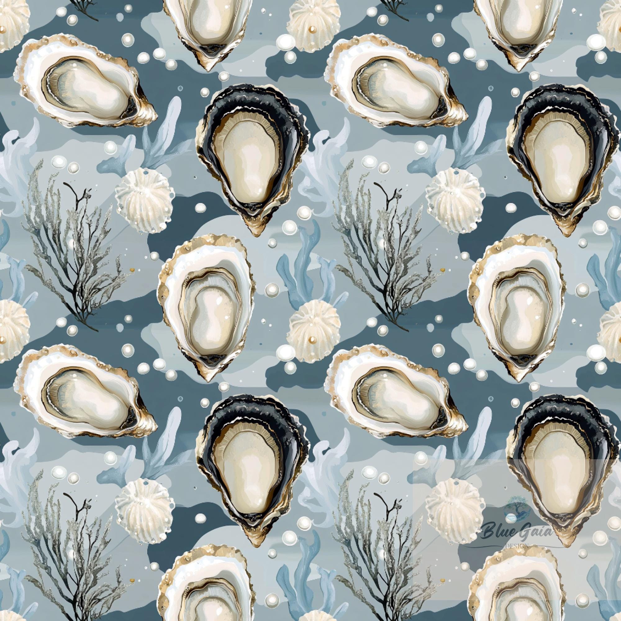 Oysters Seamless Pattern Digital Paper | Printable Crafting Design ...