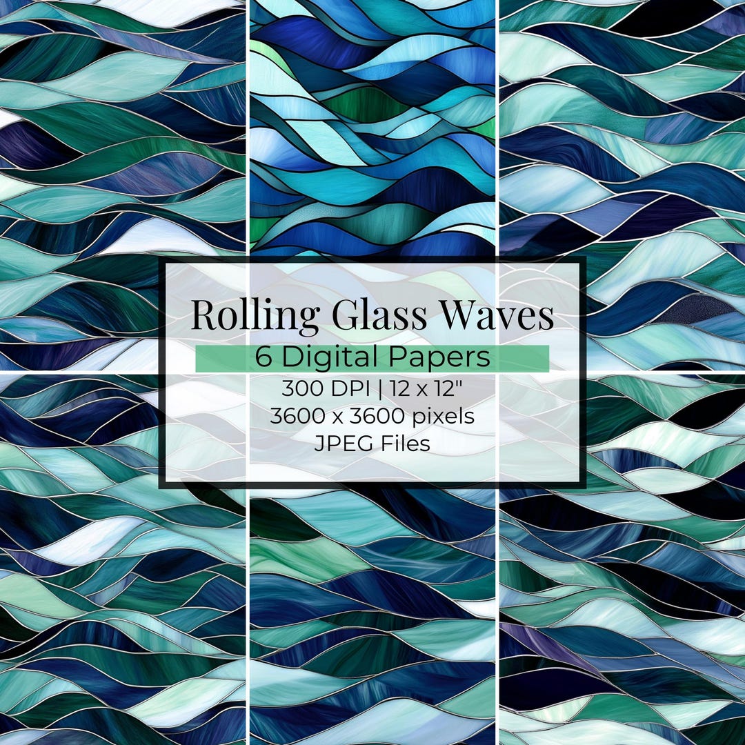 Nautical Stained Glass Pattern: 6 Ocean Lover Designs | Digital ...