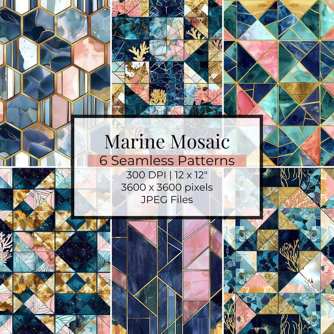 Beach Theme Digital Paper Pack: 6 Seamless Patterns for Scrapbooking ...