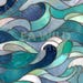 Ocean Wave Stained Glass Pattern, DIY Coastal Decor, Beach House Art ...