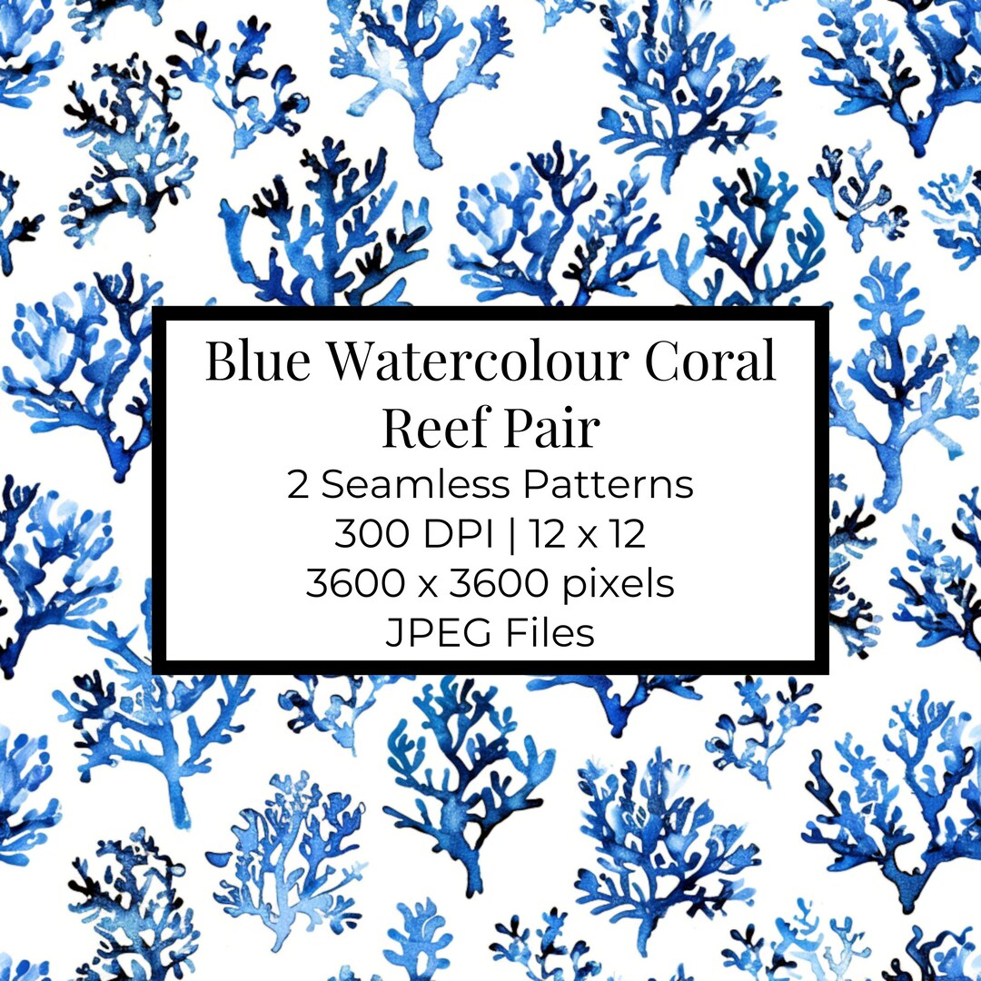 Coral Reef Seamless Pattern: Sea Coral Design | 300 DPI | Digital ...