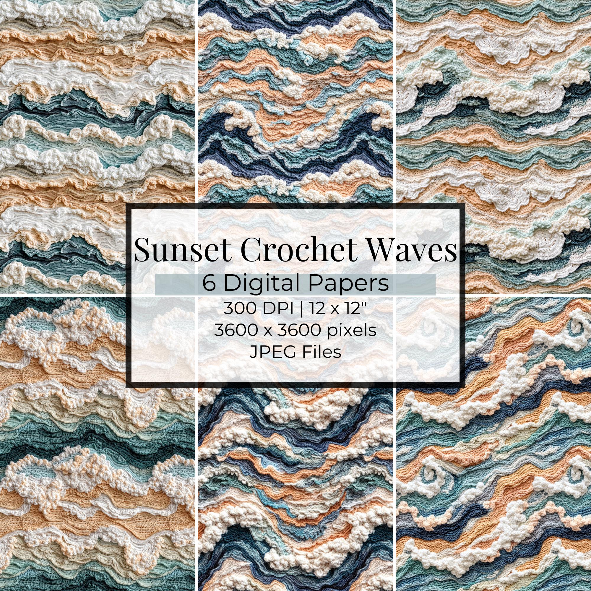 Ocean Waves Crochet Pattern: Crochet Pattern- Knit-look Ocean Waves ...