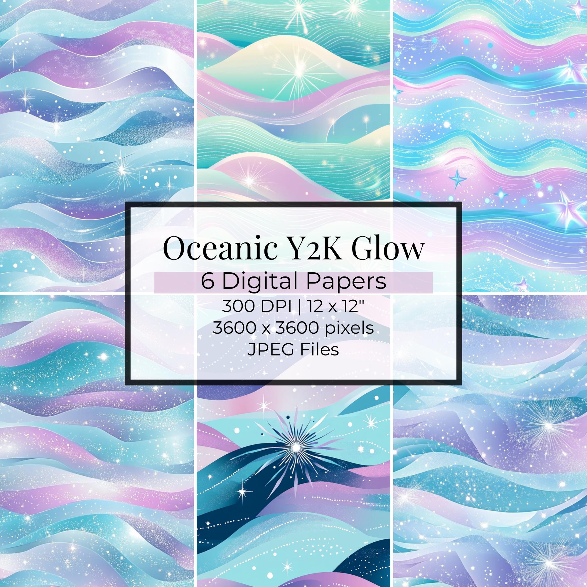 Retro Y2K Digital Papers: 6 Y2K Digital Papers | Seamless Groovy ...