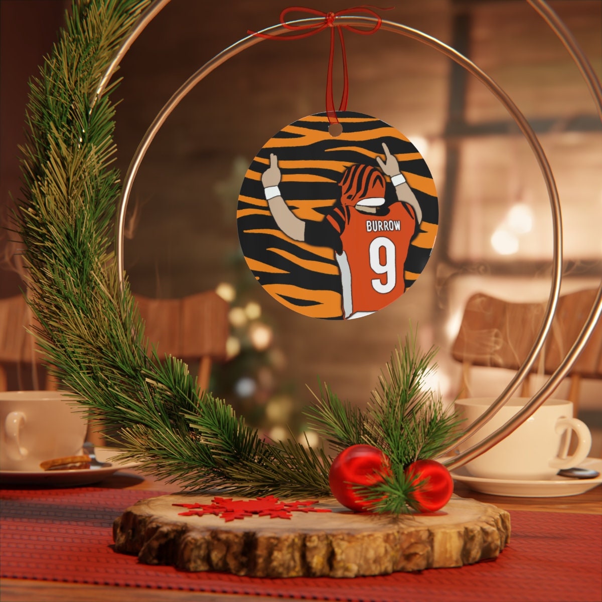 Cincinnati Bengals Joe Burrow Metal Ornaments - Etsy