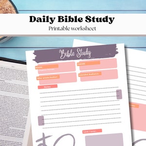Daily Bible Study Pages - Etsy