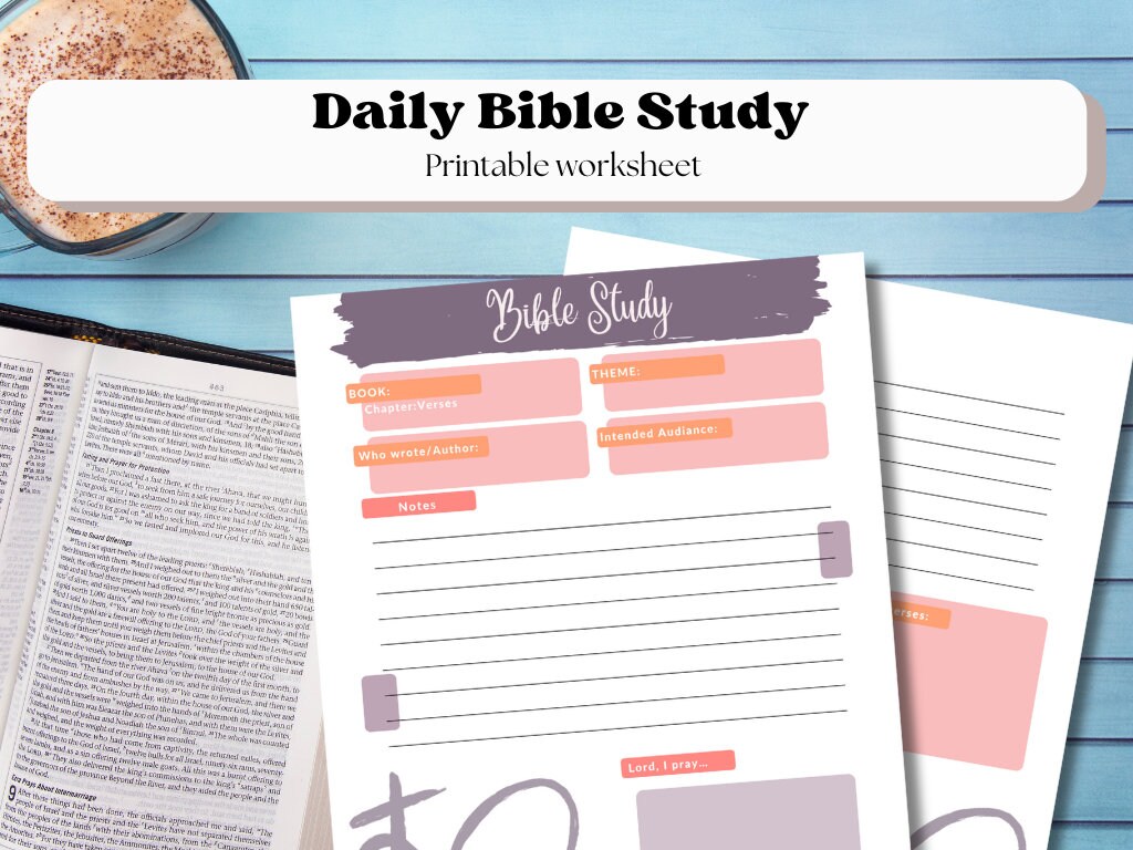 Daily Bible Study Pages - Etsy